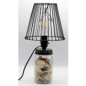 Creative Hobbies DIY Mason Canning Fruit Jar Lamp Making Kit is Pre-Wired and Easy to Use - Black Color Lid & Socket Great for Lamp Conversion