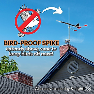 Davis WindTrak 15 Wind Vane Bundle for Sailing with J-Base Mount for Side, Top or Side Mounting (2 Items) - Wind Vane with Sapphire Jewel Suspension - Ideal Sailing Wind Indicator and Mount