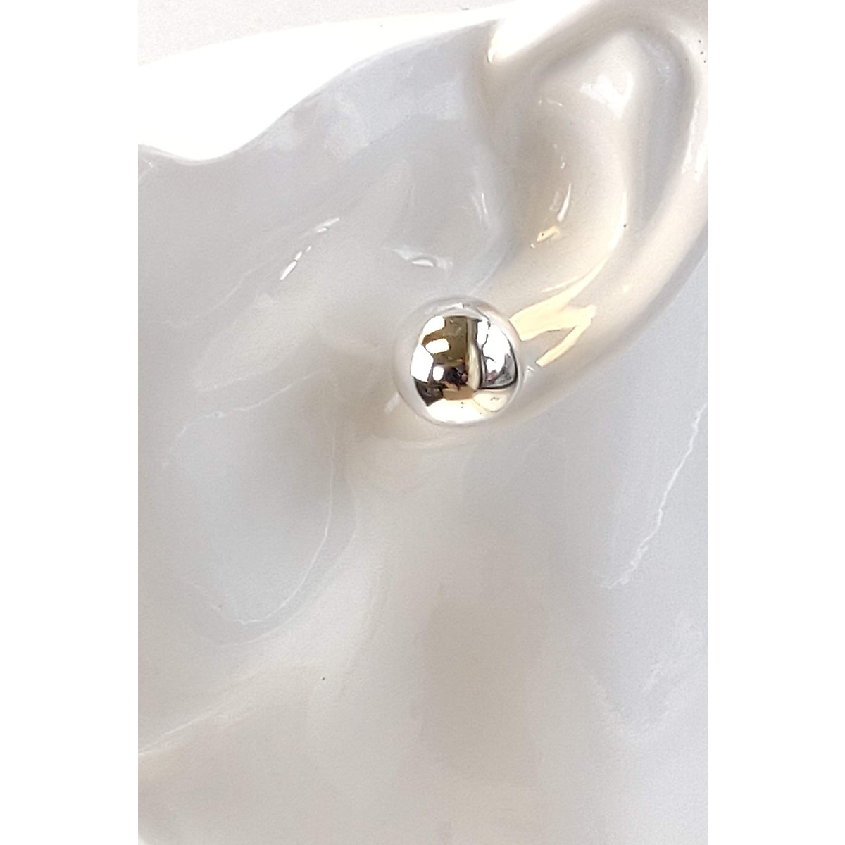 LaTisoro Sterling Silver Ball Stud Earrings in 14mm 100% Hypoallergenic Earrings