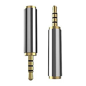 Gold Plated 3.5mm Male to 2.5mm Female Audio Headphone Adapter Headset Converter 3 Ring Jack Plug - Stereo or Mono (2-Pack)