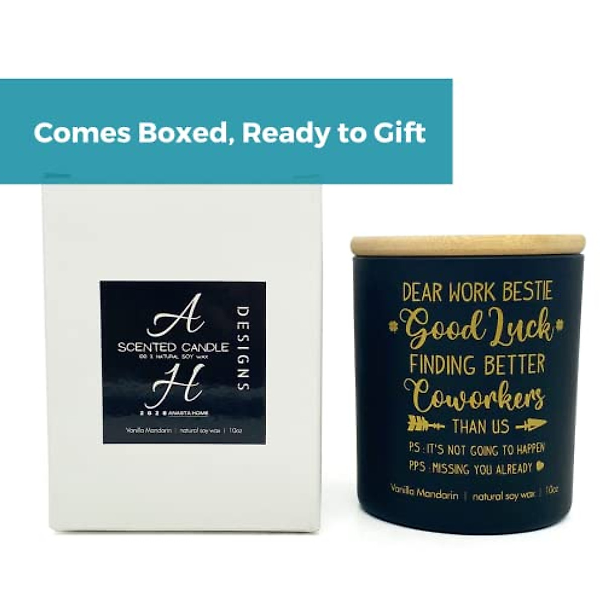 Going Away Gift for Coworker - Funny Office Gifts - Beautiful Soy Wax Scented Candle, Makes a Perfect Office Gift for Work Friends - Gifts for Coworker Leaving Job (Mandarin Vanilla)