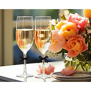 Tupalizy Ribbon Bows Mini Satin Fabric Bows Flowers for DIY Craft Sewing Scrapbooking Wedding Christmas Party Favors Bakery Treat Gift Box Decoration Packaging, 40x40x10mm, 50PCS (Black)