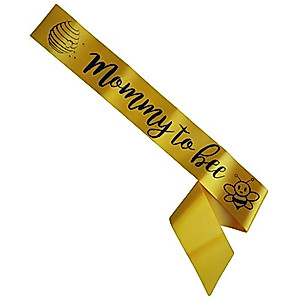 Amy's Bubbling Boutique Honey Bee Mommy to Be Baby Shower Banner Sash Mom & Daddy to Be Pin - What will it Gift Set