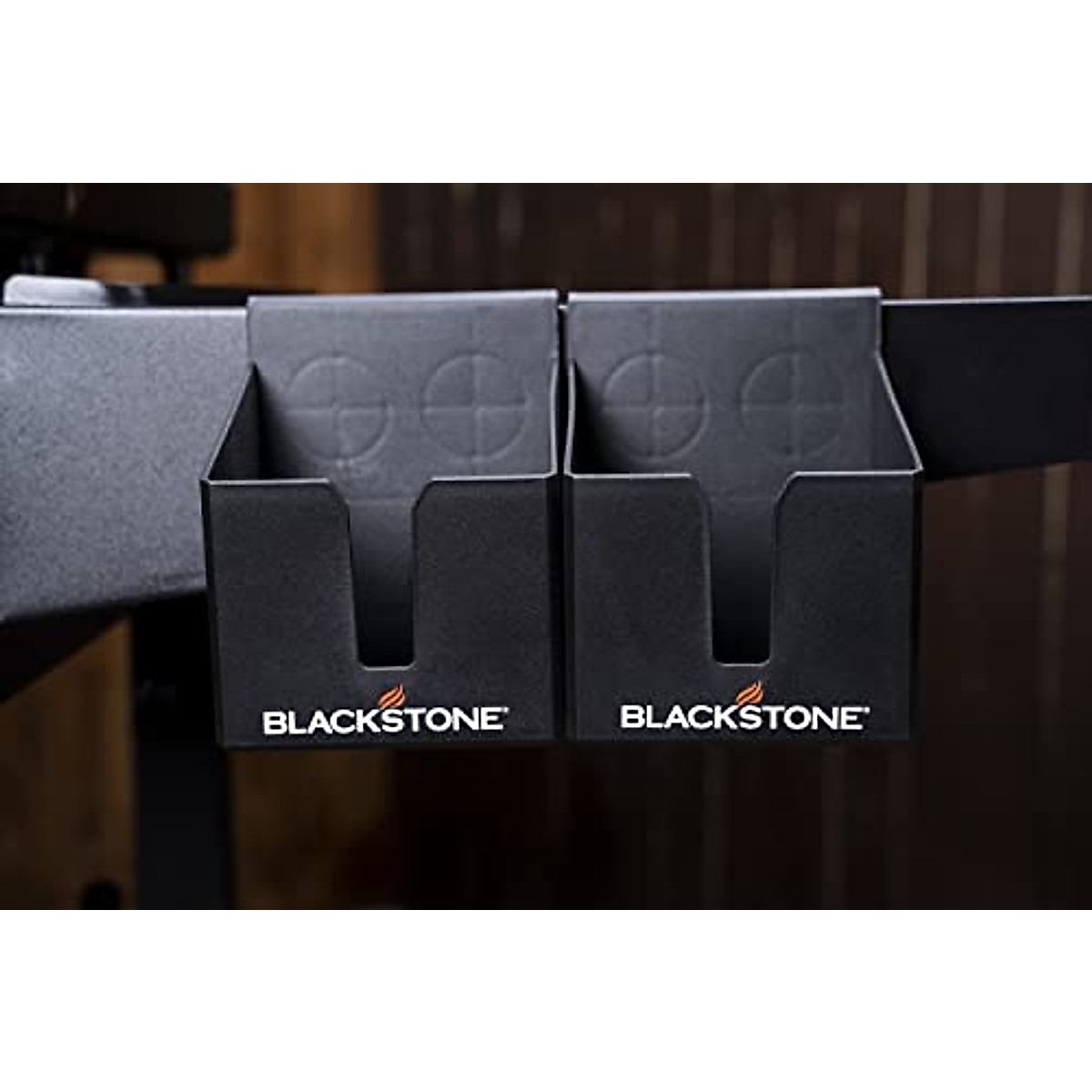 Blackstone 5396 Magnetic Beverage (2 Piece) Squeeze Holder for Grill, Griddle Accessories, Storage for BBQ Bottles, Seasonings, Portable, Easy to Install, Black