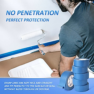 SEBETOW 10 Rolls Painters Tape 2 inch Bulk Painter Tape Blue Wide Roll, Blue Masking Tape, 2 Inches x 55 Yards for General Purpose Wall Painting, Home Improvement