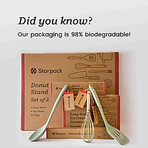 Starpack 'Freeze the Day' Ice Cream Storage Containers for Freezer (2 Pcs) - 1 Quart Ice Cream Containers for Homemade Ice Cream - Reusable Ice Cream Containers with Lids - Leak-Free Lids (Silicone)