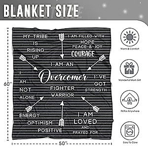 Vignul Inspirational Healing Blanket, Unique Sympathy Gifts, Comfort Gifts for Cancer Patients, Motivational Gifts for Mastectomy Patients (60x50, Black)
