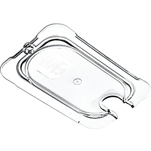 Carlisle FoodService Products 10337U07 StorPlus Ninth Size Polycarbonate Universal Flat Surface Notched Food Pan Lid, Clear