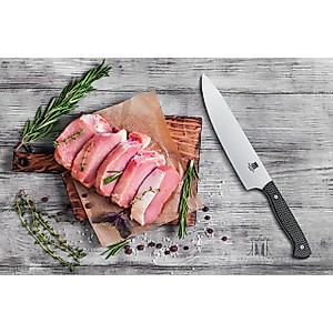 Brooklyn Knife Co. Chef Knife - Carbon Fiber Series - Japanese AUS-08 HC Super Steel - Sheath, 8-Inch