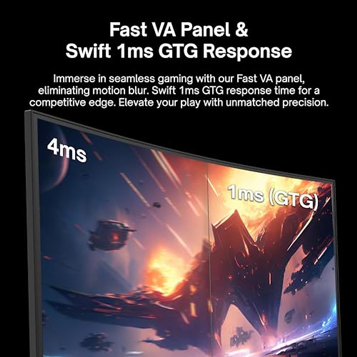 Pixio PXC243S 24 inch 165Hz Refresh Rate FHD 1080p Resolution 1500R Curve Fast VA Panel 1ms GTG Response Time Adaptive Sync HDR Curved Gaming Monitor