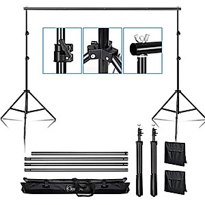 Kshioe Backdrop Stand 2x3m/6.5x9.8ft Photo Video Studio Adjustable Background Support System Stand with Carry Bag