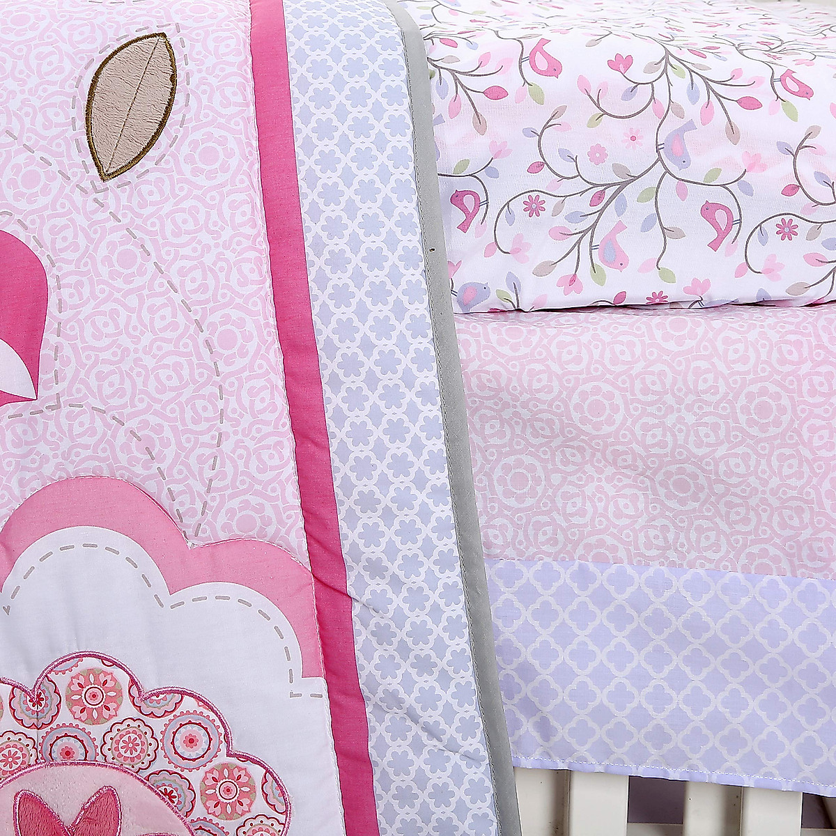 Baby Spark Chirpy The Bird 3pc Soft Cotton Crib Bedding Set