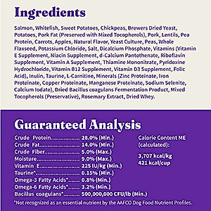 Halo Purely for Pets Holistic Dog Food, Complete Digestive Health Wild-Caught Salmon and Whitefish Recipe, Dry Dog Food Bag, Small Breed Formula, 3.5-lb Bag