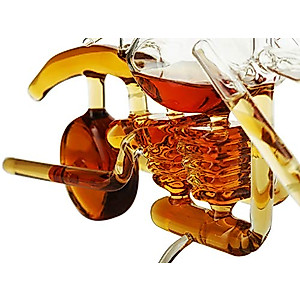 Unique Motorcycle Gift Decanter Wine & Whiskey Elegant Motorbike, Biker Themed, 750ml The Wine Savant - Intricate Details, Bourbon, Scotch or Liquor, Harley Gifts, Decorative Sport Bike Gifts