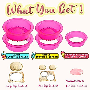 darsun Sandwich Cutter and Sealer, 5 PCS Sandwich Cutter for Kids, Decruster Sandwich Maker, Sandwich Press Crimper DIY Jelly Crustless Sandwich Bread Pie Cookie Cutter for Children Boys Girls