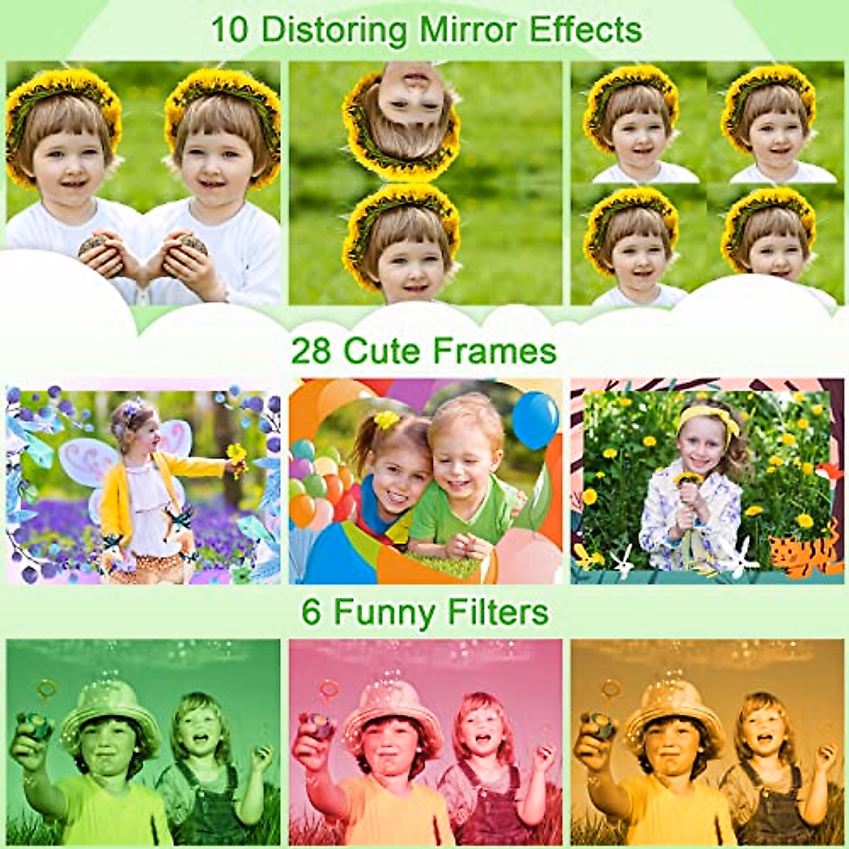 GKTZ Children Video Camera - Kids Digital Camera Toddler Toy Camcorder Birthday Gifts for Boys and Girls Age 3 4 5 6 7 8 9, 12MP Kids Video Recorder with 32GB SD Card - Green