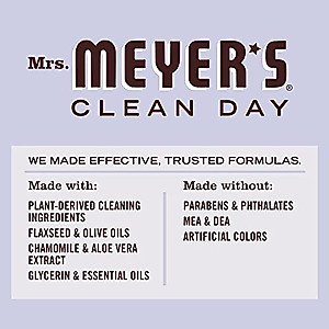 MRS. MEYER'S CLEAN DAY Moisturizing Body Wash for Women and Men, Biodegradable Shower Gel Formula Made with Essential Oils, Lavender, 16 oz