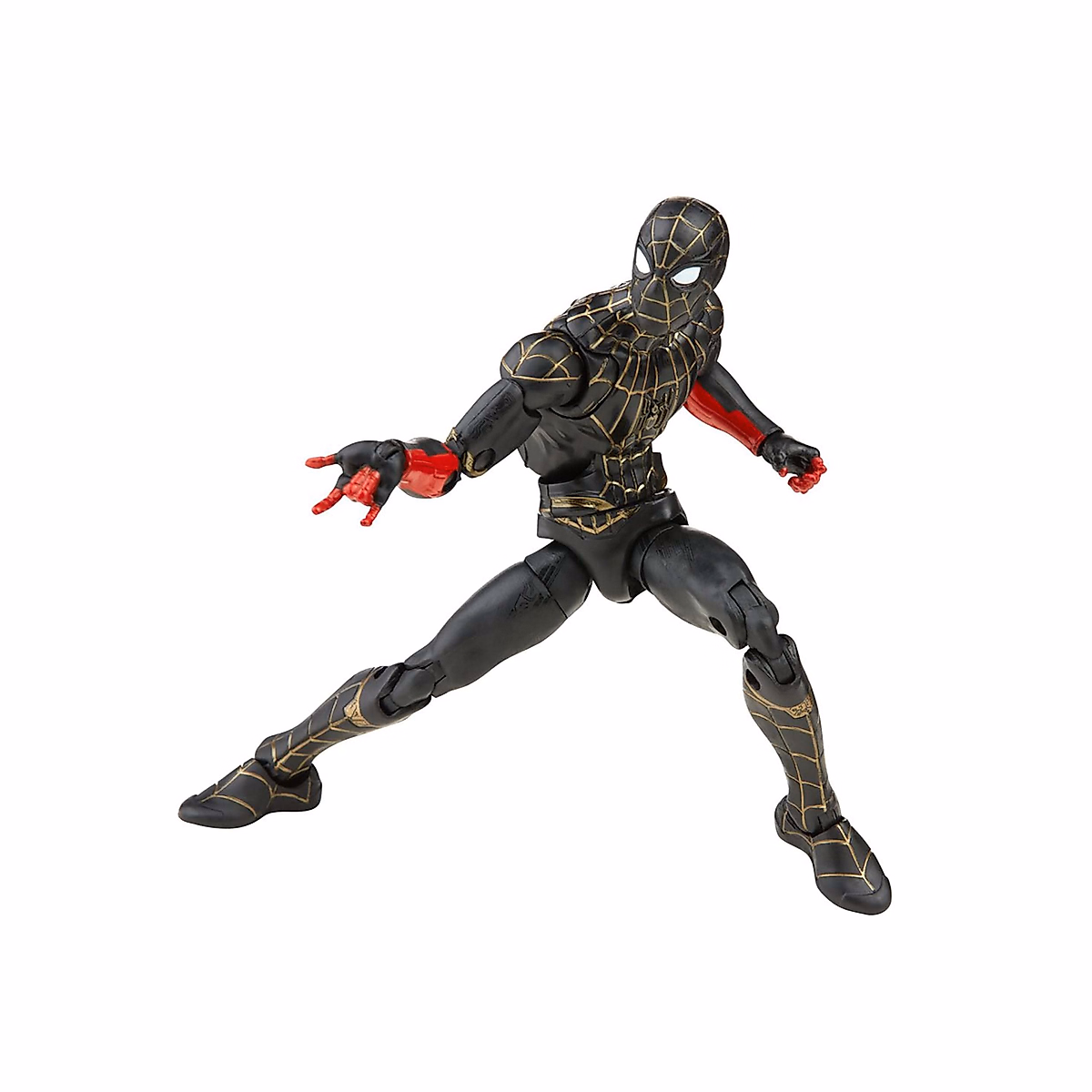 Spider-Man Marvel Legends Series Black & Gold Suit 6-inch Collectible Action Figure Toy, 2 Accessories and 1 Build-A-Figure Part(s)