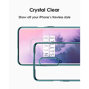DTTO for Oneplus 7 Pro Case, Soft TPU Clear Stylish Cover All-Round Protection Anti-Falling Case with Metal Luster Edge for Oneplus 7 Pro,Sky Blue