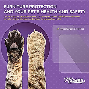 Miloona Anti Cat Scratch Furniture Protector 4 Sheets- Couch Covers for Cats- Cat Scratch Deterrent for Furniture- Couch Scratch Protector from Cats- Anti Scratch Furniture Protector