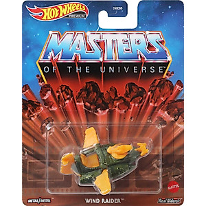 Hot Wheels Toy Car, Premium 1:64 Scale Die-Cast Masters of The Universe Wind Raider, Collectable Vehicle with Metal/Metal Chassis & Real Riders Tires