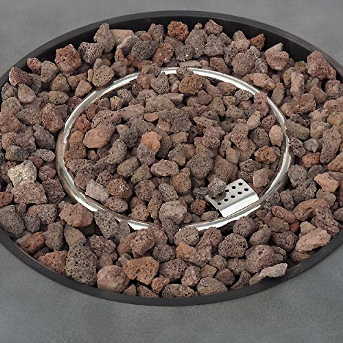 Catherine Outdoor Round Fire Pit with Tank Holder, Concrete