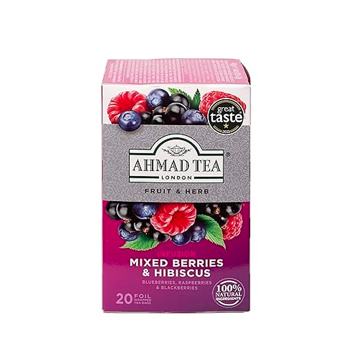 Ahmad Tea, Mixed Berries & Hibiscus, 20 Count (Pack of 6)