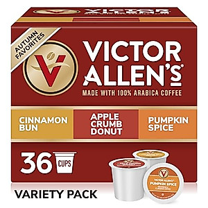 Victor Allen's Coffee Autumn Favorites Variety Pack, Medium Roast, 36 Count, Single Serve Coffee Pods for Keurig K-Cup Brewers