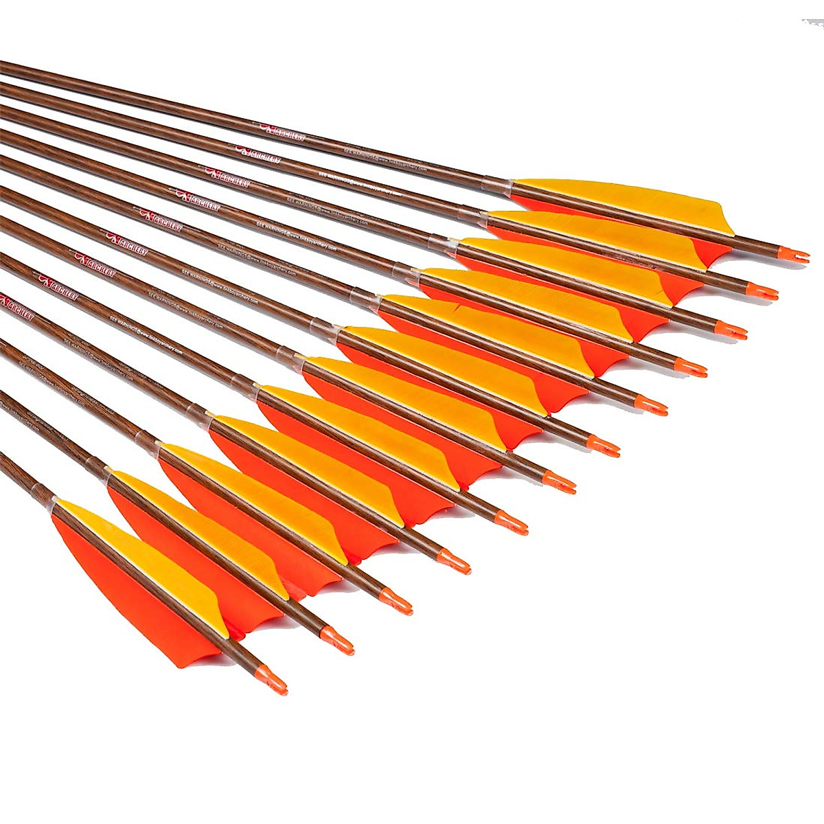 Linkboy Archery Carbon Arrows Hunting Target Arrows Wood Skin with Removable Tip for Compound Recurve Long Bows, Spine 300 400 450 500 600, Pack of 6/12PCS (SP300 32" 12PCS)