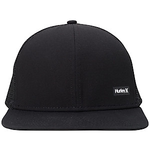 Hurley Men's Caps - Flat Brim Snap Back Baseball Cap Supply Trucker Hats for Men, Size One Size, Black