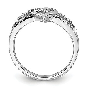 925 Sterling Silver Diamond Heart Ring Love Fine Jewelry For Women Gifts For Her