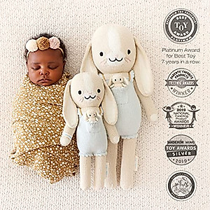 cuddle + kind Briar The Bunny Little 13" Hand-Knit Doll – 1 Doll = 10 Meals, Fair Trade, Heirloom Quality, Handcrafted in Peru, 100% Cotton Yarn
