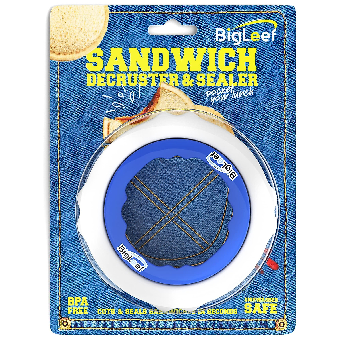 Uncrustable Sandwich Cutter and Sealer - PBJ Sandwich Cutter for Kids Lunch - Make & Freeze DIY Pocket Minis - Homemade Uncrustables Sandwich Maker - Crustless Bread Sandwich Sealer Decruster (Round)