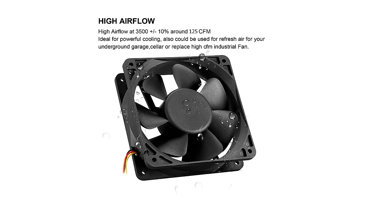 High-Speed 120mm Waterproof Cooling Fan - 3500RPM