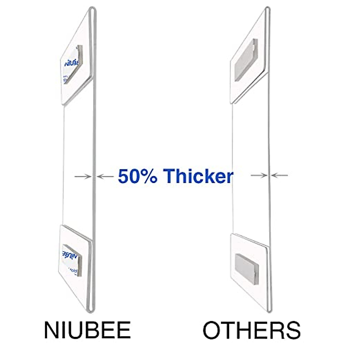 Niubee Acrylic Sign Holder 11 x 17 inches Wall Mount Sign Holders Clear Acrylic Frame with Double Sided Tape Clear Poster Frames Plastic Sign Holder for Office, Home, Restaurant, Vertical, 3 Pack