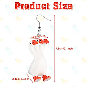 Kathfly Goose Earrings for Women 3 Headed Goose Earrings Cute Funny Weird Earrings Quirky Earrings Farm Pet Animal Earrings Acrylic Jewelry for Lovely Gift Charm