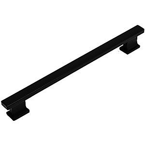 Cosmas 10 Pack 702-192FB Flat Black Contemporary Cabinet Hardware Handle Pull - 7-1/2" Inch (192mm) Hole Centers