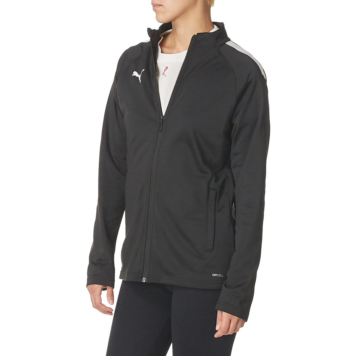 PUMA womens TeamLIGA Training Jacket, Puma Black-puma White, Large US