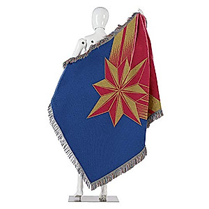 Marvel's Captain Marvel, "Protector of Skies" Woven Jacquard Throw Blanket, 46" x 60", Multi Color