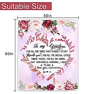 Unibyby Grandma Blanket, Grandma Gifts Cozy & Soft Throw Blanket from Grandkids, Nana Gifts from Granddaughter, Grandma Birthday Gifts from Grandchildren, for Grandma, 50" x 60"