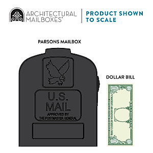 Architectural Mailboxes Parsons Medium Capacity, Plastic Post Mount Mailbox, Black