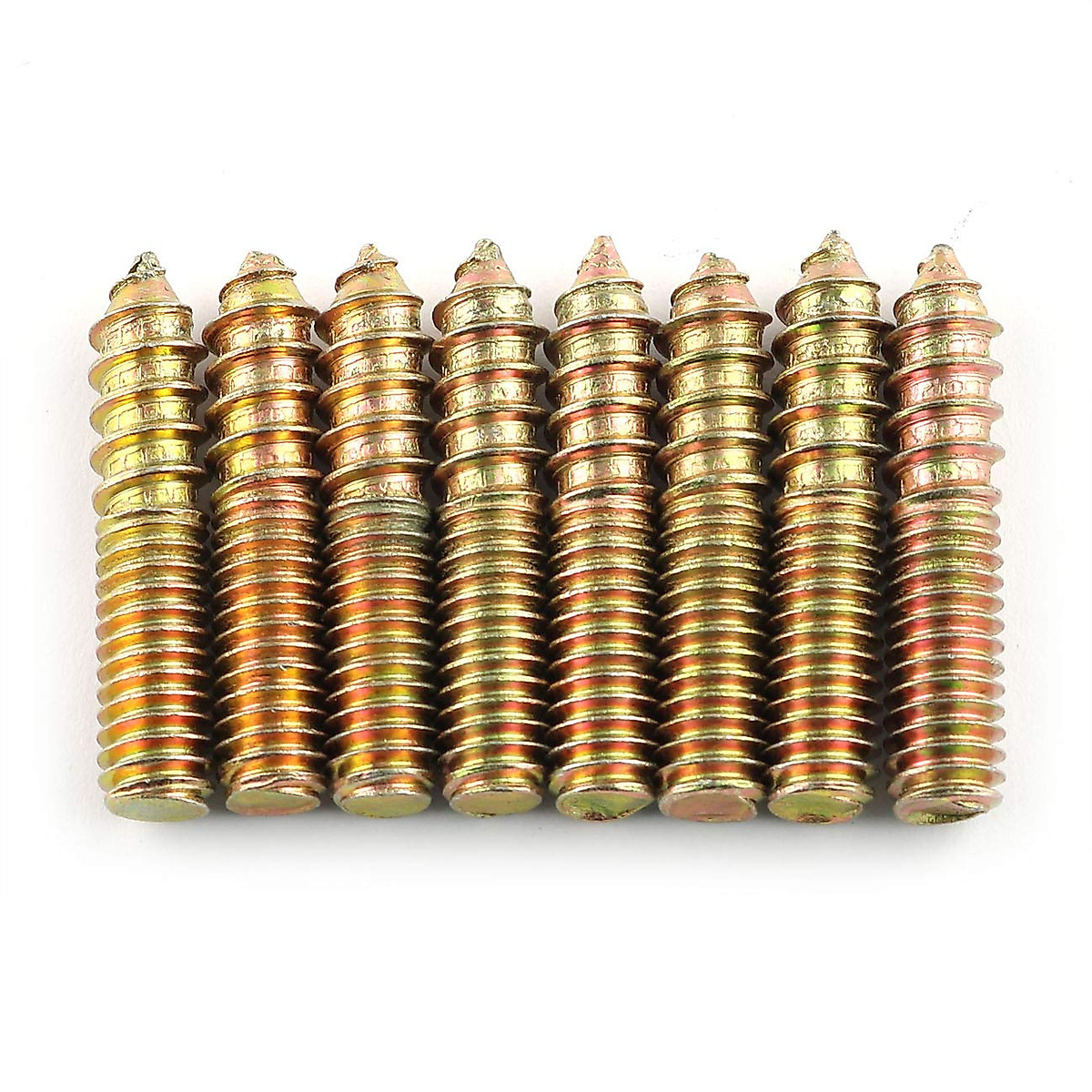 E-outstanding Double Headed Bolt 8PCS 5/16-18 x 1-1/2 Inch Double Screw Hanger Bolts Self-Tapping Screw Hanger Bolts for Furniture