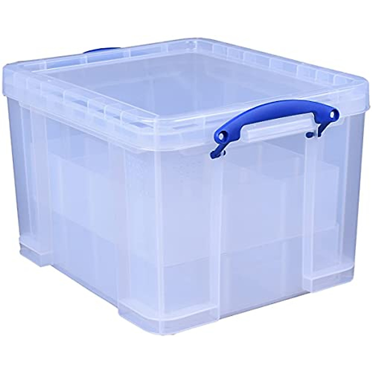 Really Useful Storage Box 35 Litre Clear with 2 x Large Dividers