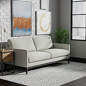 Amazon Brand – Rivet Contemporary Apartment Sofa with Wood Base, 76.8"W, Ivory