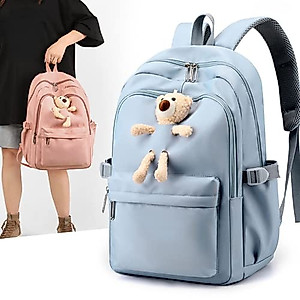 HUIHSVHA Kawaii Backpack, 18 Inch Large Capacity Aesthetic School Laptop Bag, Casual Travel Daypack for Teens Girls Students