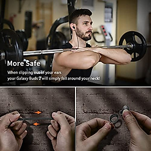 SUIHUOJI Galaxy Buds 2 Strap, Soft Silicone Special Anti-Skid Design Sports Anti Lost Strap Lanyard Accessories ONLY Compatible with Samsung Galaxy Buds 2 Earbuds Neck Rope Cord - Black