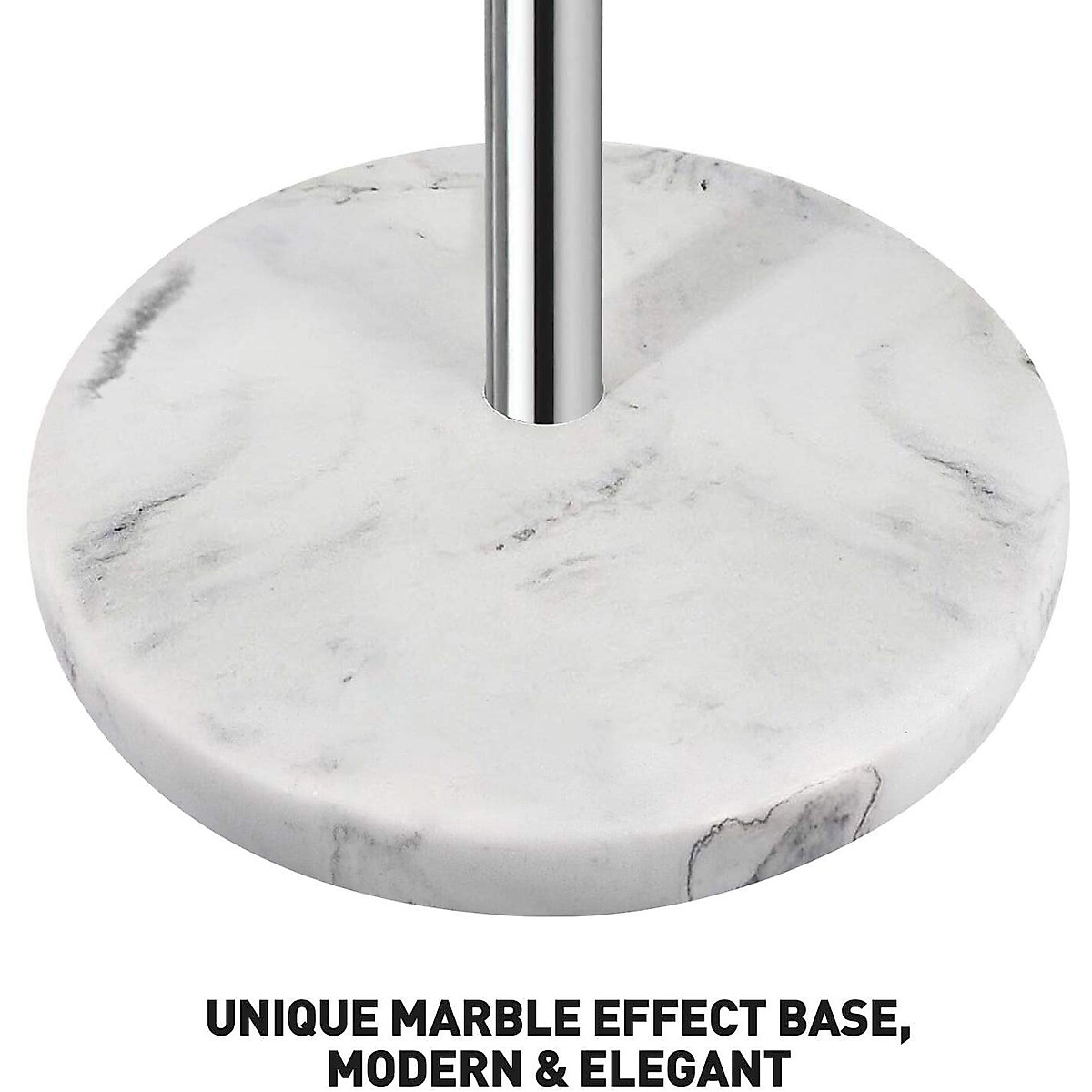 Kitchen Paper Towel Holder Countertop: Paper Towel Holder - Marble Modern Design, Double Fastening Paper Towel Dispenser with Weighted Anti-Skid Base and Elegant Handle