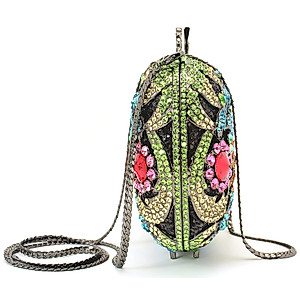 MOSSMON Luxury Crystal Clutch Women Rhinestone Evening Bag for Party and Wedding