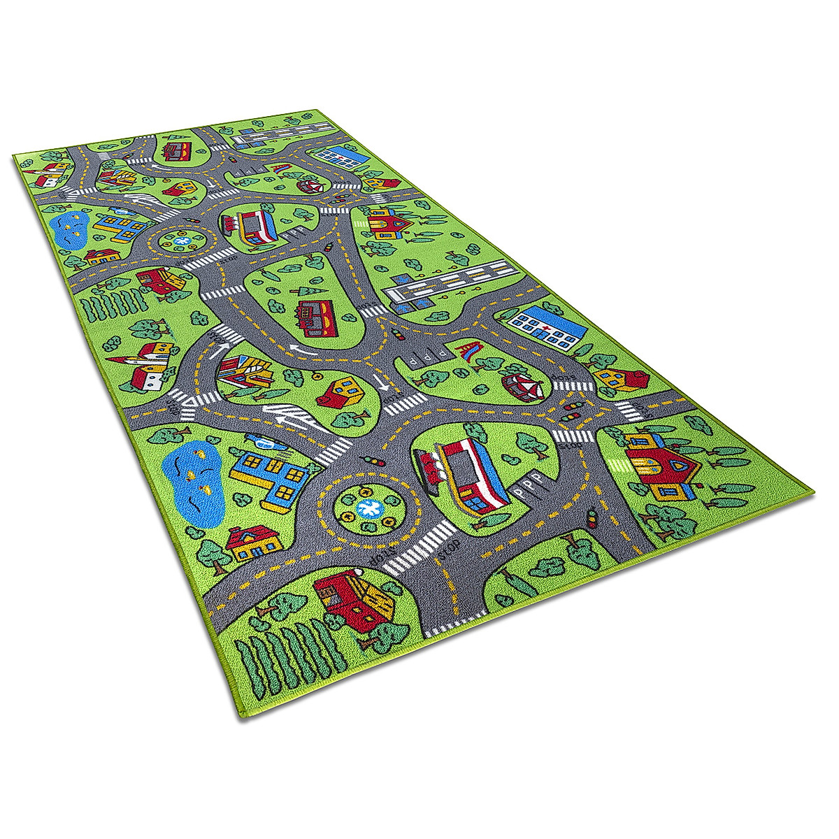 Kids Rug Carpet Playmat City Life Learn Have Fun Safe, Children's Educational, Road Traffic System, Multi Color Activity Centerpiece Play Mat! for Playing with Cars for Bedroom Playroom