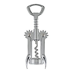 True Soar Winged Corkscrew Wine Opener - Self Centering Worm, Stainless Steel, Manual Wine Bottle Opener, Chrome Silver